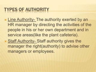Organization Chart and Line Vs Staff Authority | PPTX