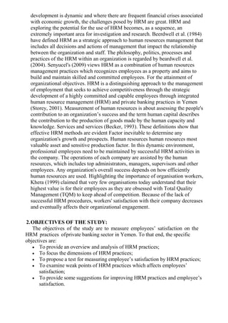 Human Resource Management Practices and Employees’ Satisfaction ...