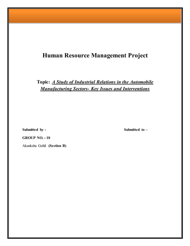 Human resource management project | DOCX