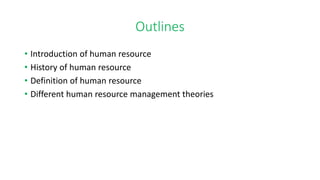 Human resource management theories | PPTX
