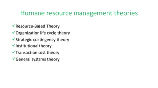 Human resource management theories | PPTX