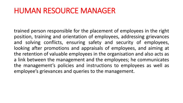 HUMAN RESOURCE MANAGER QUALITIES,SKILL,RESPONSIBILTY AND QUALIFICATION ...
