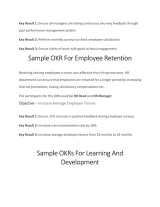 Human resource okr examples | PDF | Human Resources | Business
