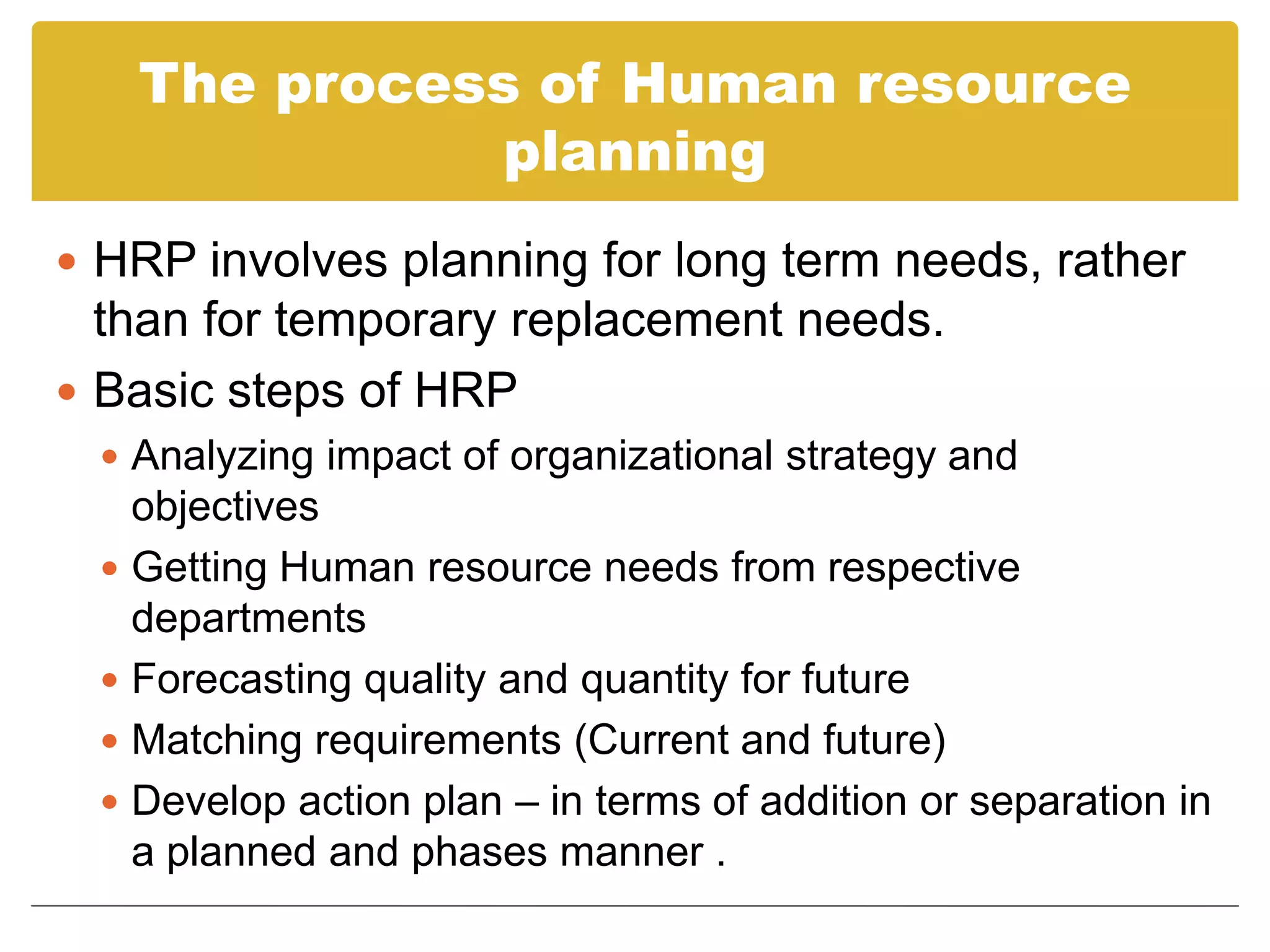 Human resource planning | PPTX
