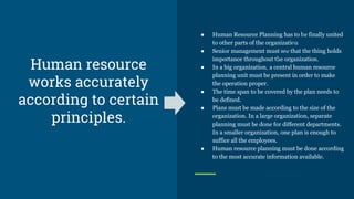 What Are The Principles Of Human Resource Planning? | PPTX