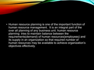 Human resource planning | PPTX