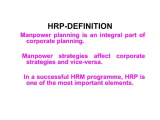 Human Resource Planning MARKETING HUMAN PLANNING | PPT