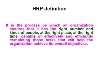Human Resource Planning MARKETING HUMAN PLANNING | PPT