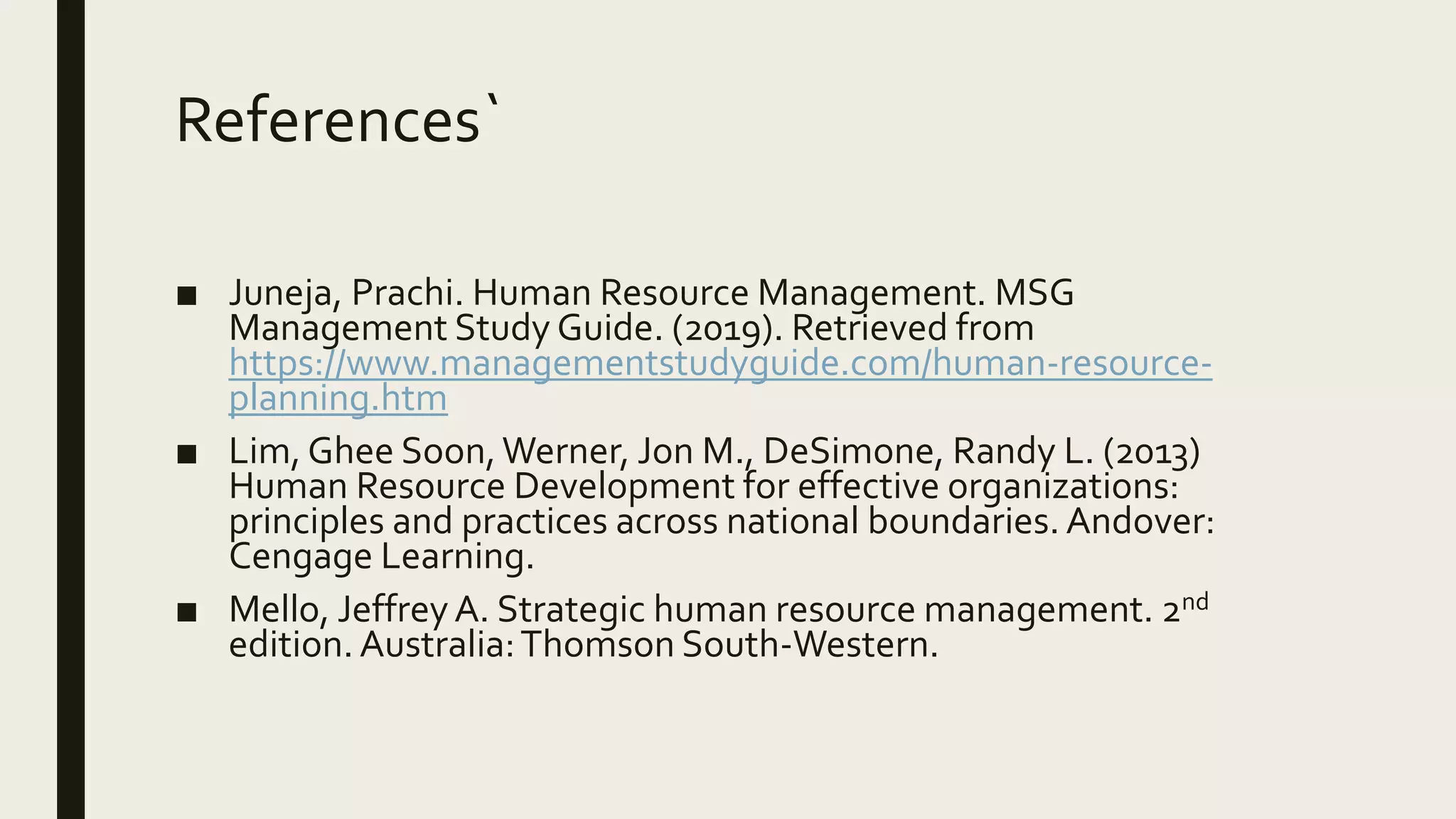Human resource planning and development | PPTX