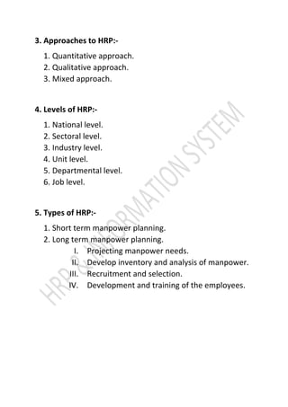 Human resource planning and information system TYBMS | PDF | Human ...