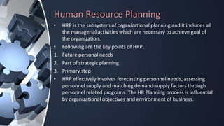 Human resource planning and job analysis | PPTX