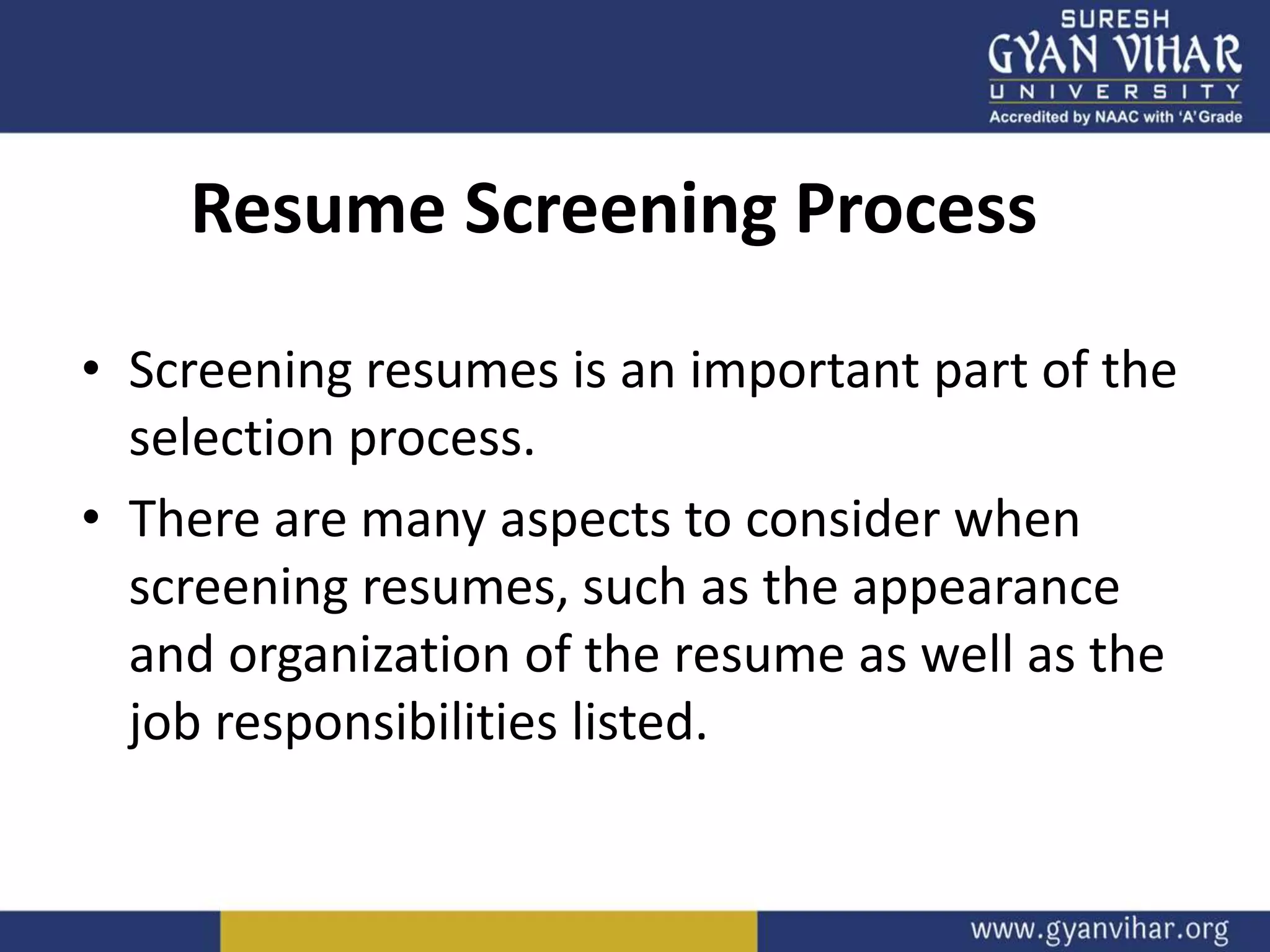 Resume Screening | PPTX