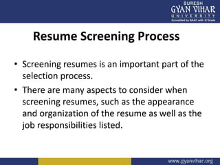 Resume Screening | PPTX