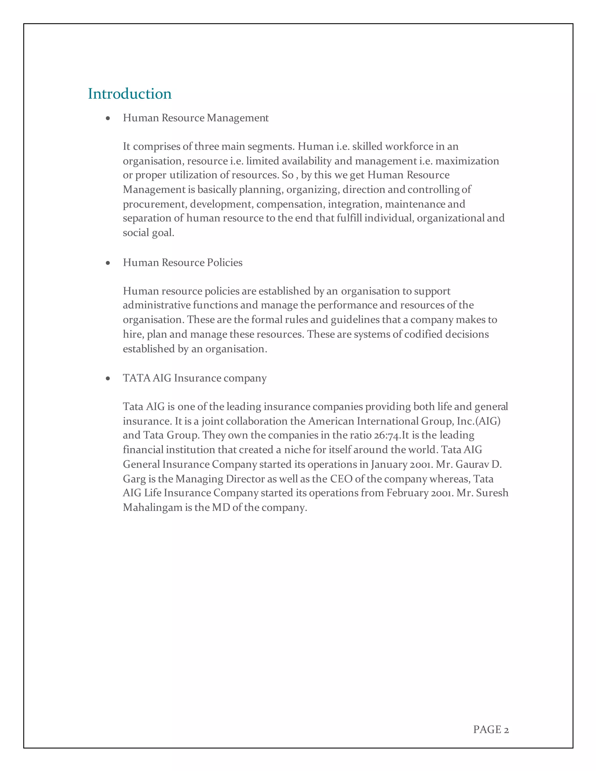 Human resource policy | DOCX