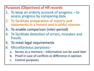 Human resource recods | PPTX