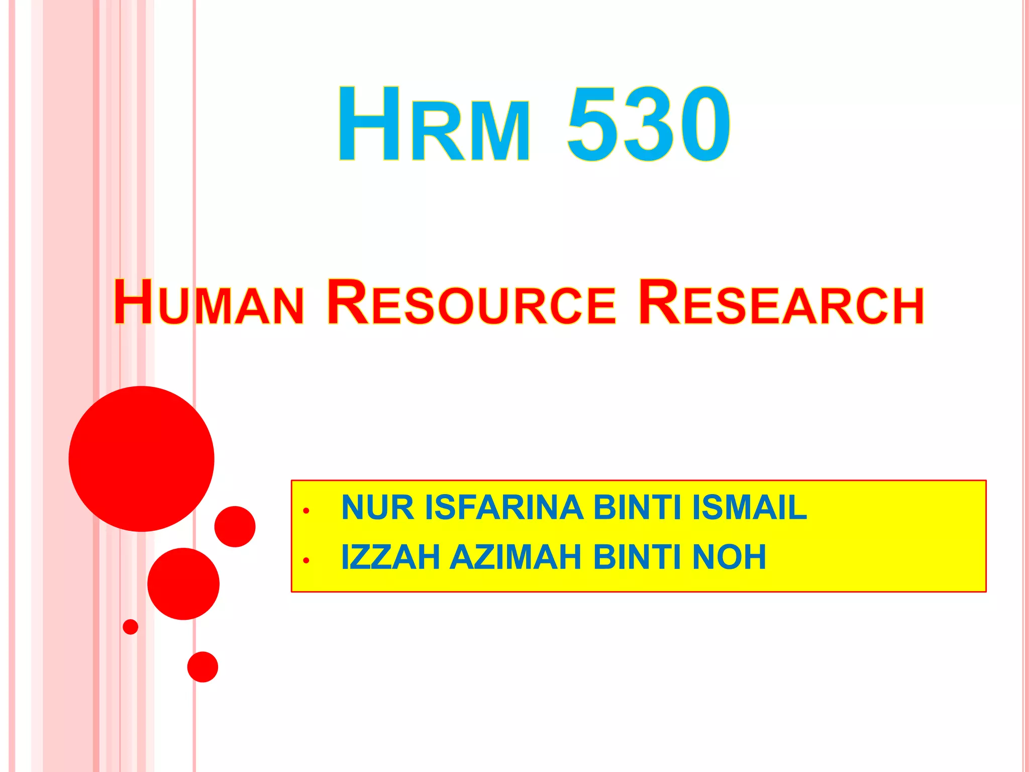 Human resource research | PPTX