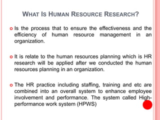 Human resource research | PPTX