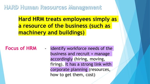Human Resources (HRM, Soft and Hard HRM) | PPTX