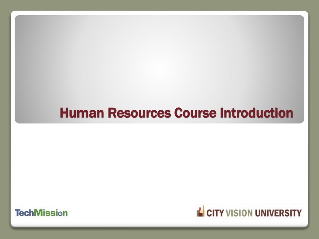 Human Resources Course Introduction | PPT
