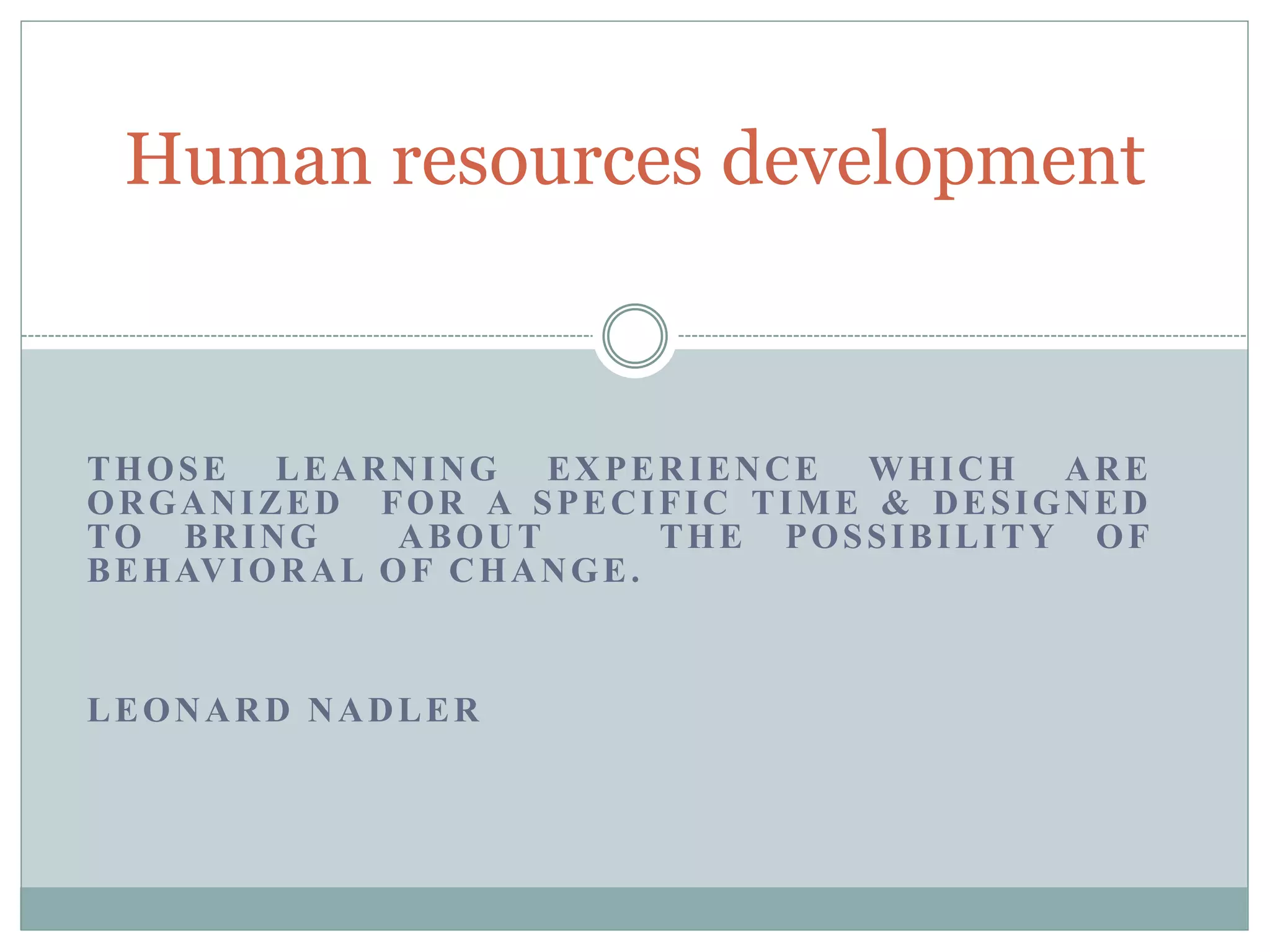 Human resources development | PPT