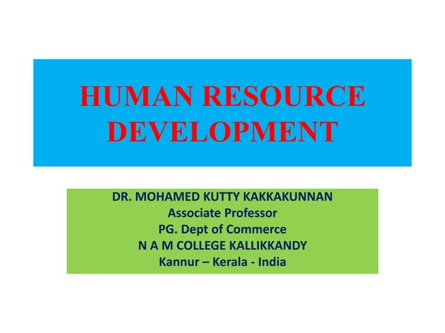 Human resources development | PPT