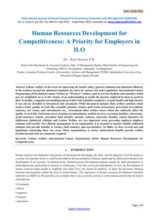 Human Resources Development for Competitiveness: A Priority for Employers in ILO | PDF