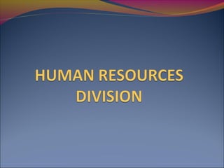 Human resources division | PPT