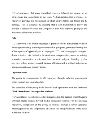 Human resource ::itc policies | RTF