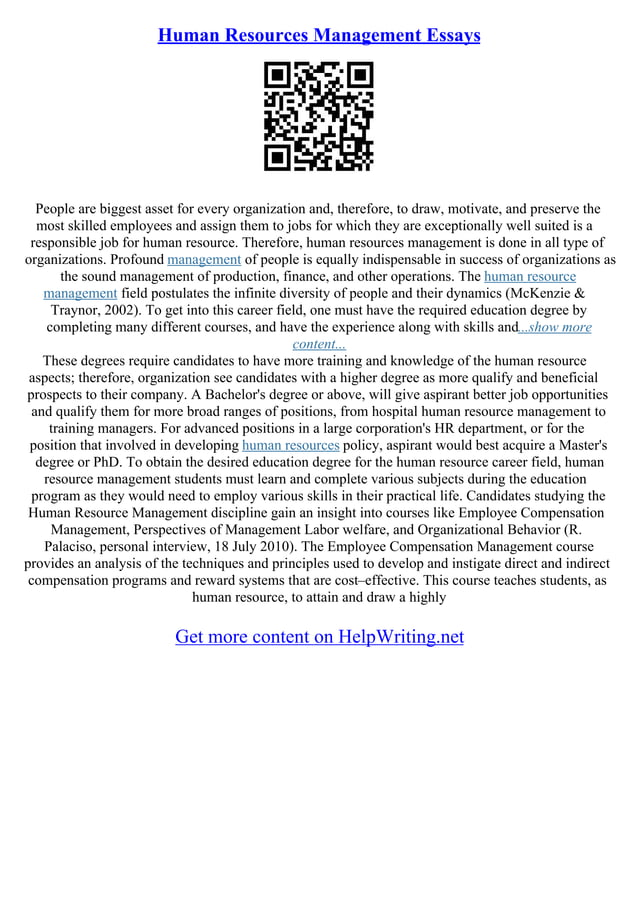 Human Resources Essays | PDF