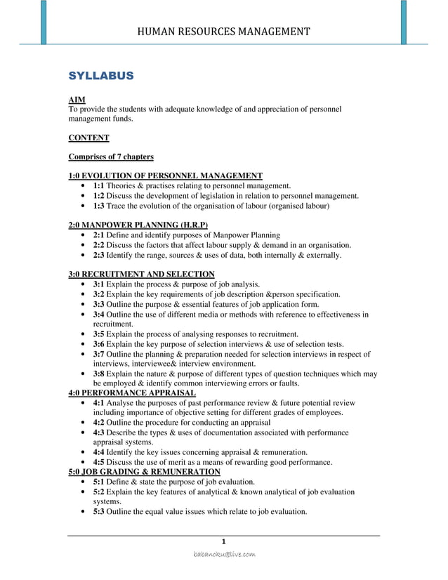 HUMAN RESOURCES MANAGEMENT | PDF