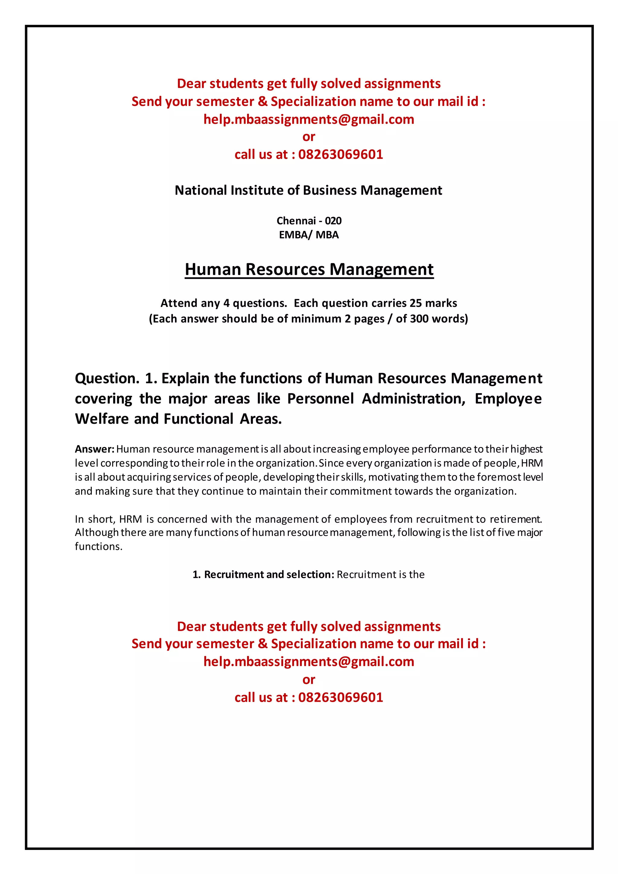 Human resources management | DOCX | Human Resources | Business