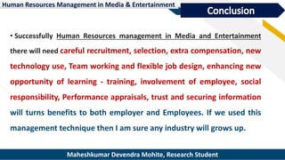Human resources management in media & entertainment | PPTX
