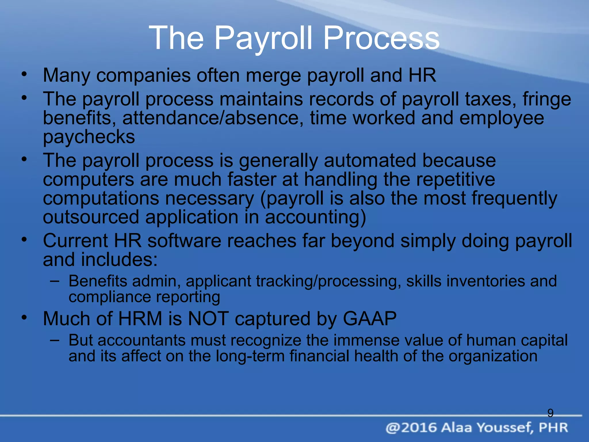 HRM & Payroll Process by Alaa Youssef | PPT