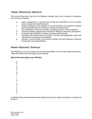 Human resources plan template | DOC