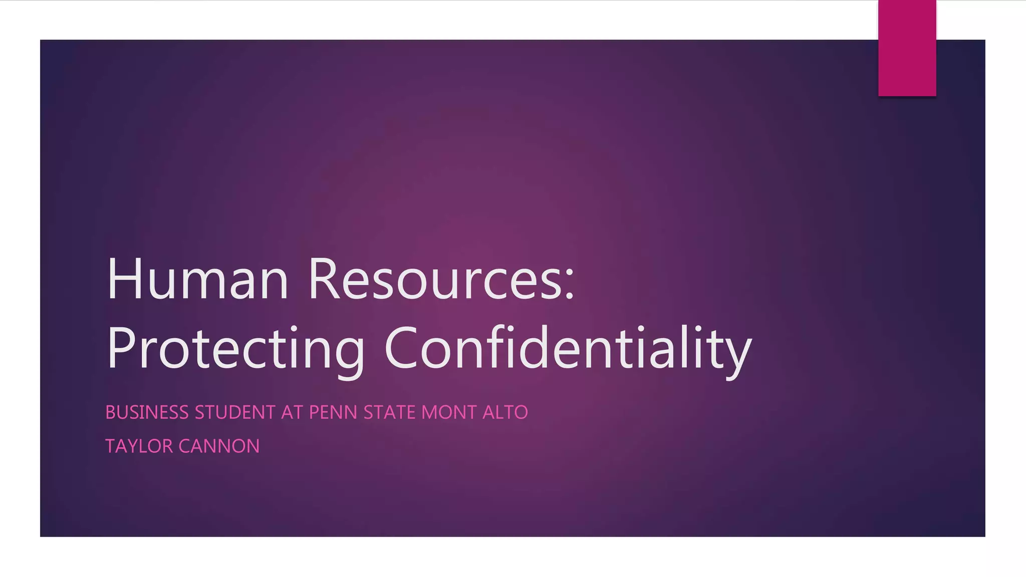Human resources protecting confidentiality | PPT