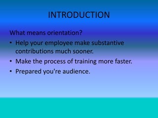 Orientation of New Employees | PPTX