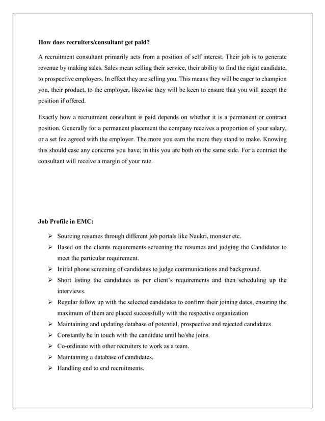 Human Resources Recruitment project balckbook.pdf | Management Consulting Industry | Industries