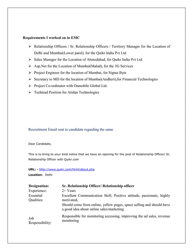 Human Resources Recruitment project balckbook.pdf | Management Consulting Industry | Industries