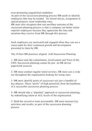 HUMAN RESOURCES’ ROLE IN SUCCESSION PLANNING Succession planni.docx