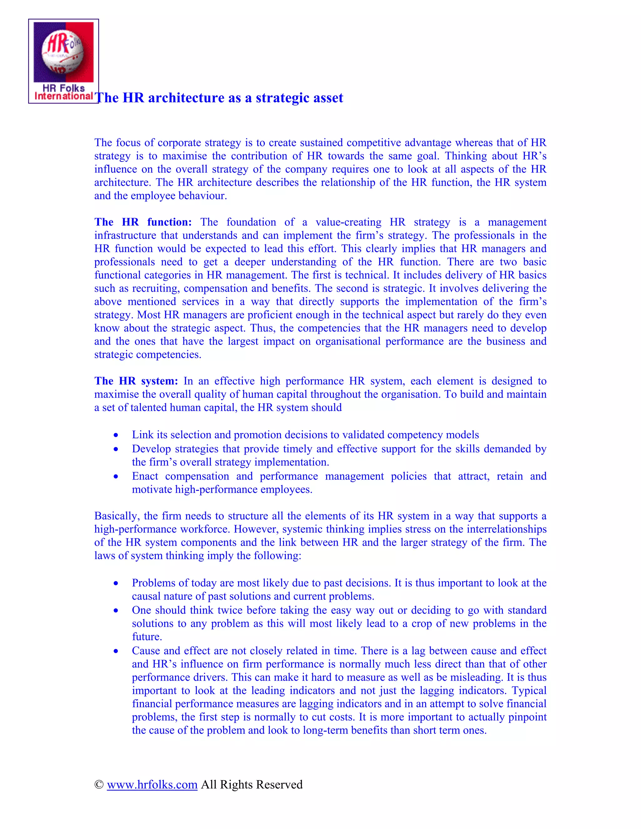 Human resources scorecard | PDF