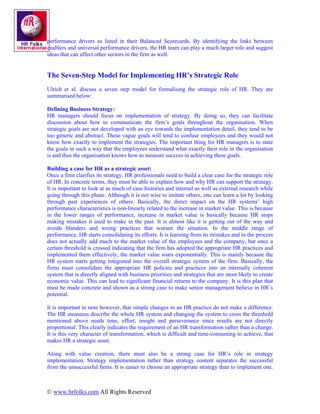 Human resources scorecard | PDF