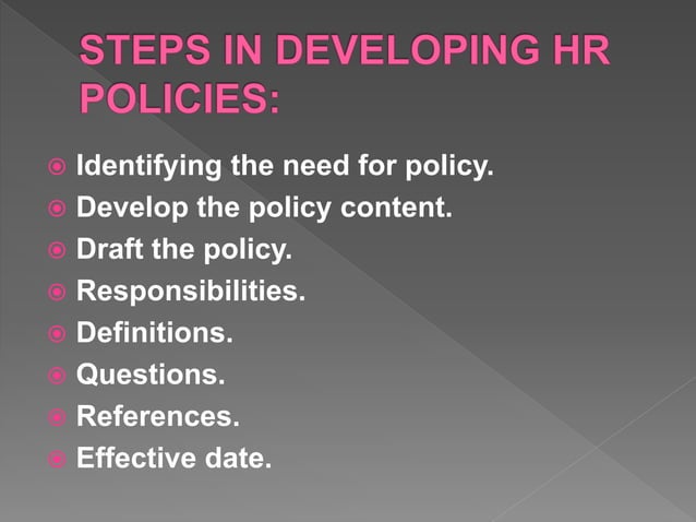 Human resourse policies | PPTX | Human Resources | Business