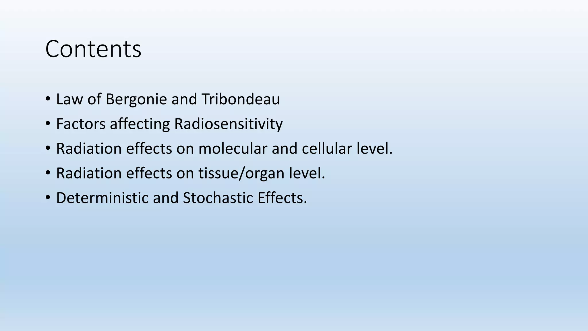 Radiobiology | PPTX