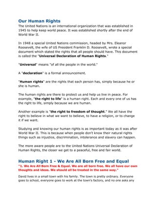 English Reading - Human right | PDF