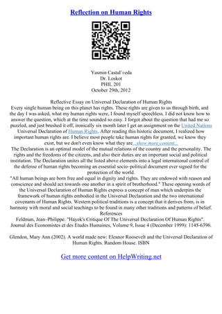Human Right Essay | PDF