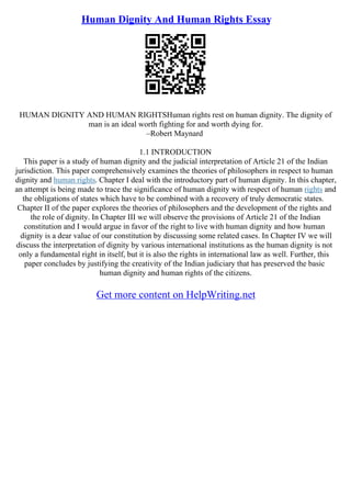 Human Right Essay | PDF