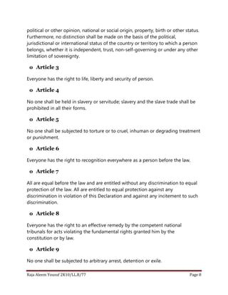 Human rights (by Advocate Raja Aleem) | DOCX