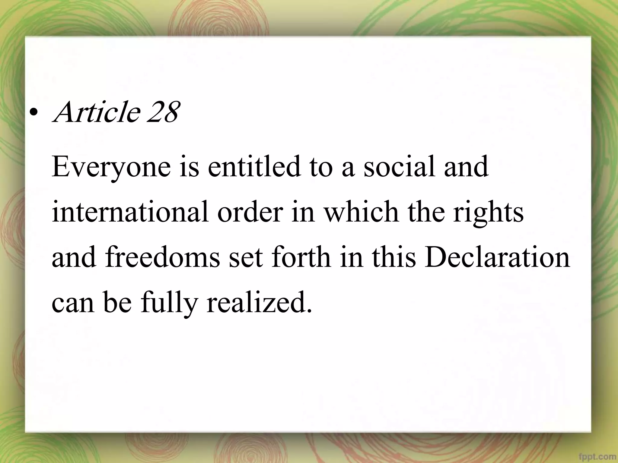 Human rights (Universal Declaration of Human Rights) | PPTX