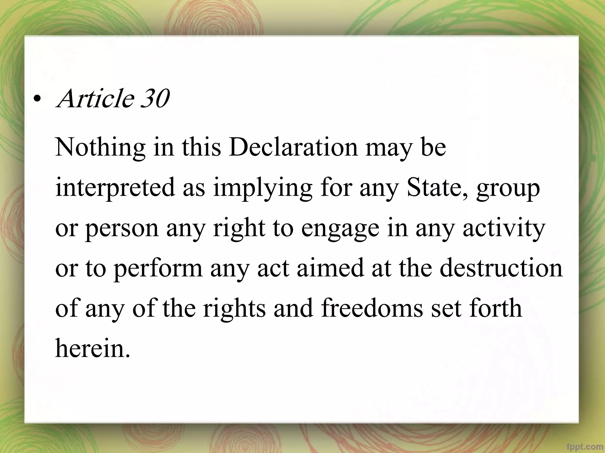 Human rights (Universal Declaration of Human Rights) | PPTX