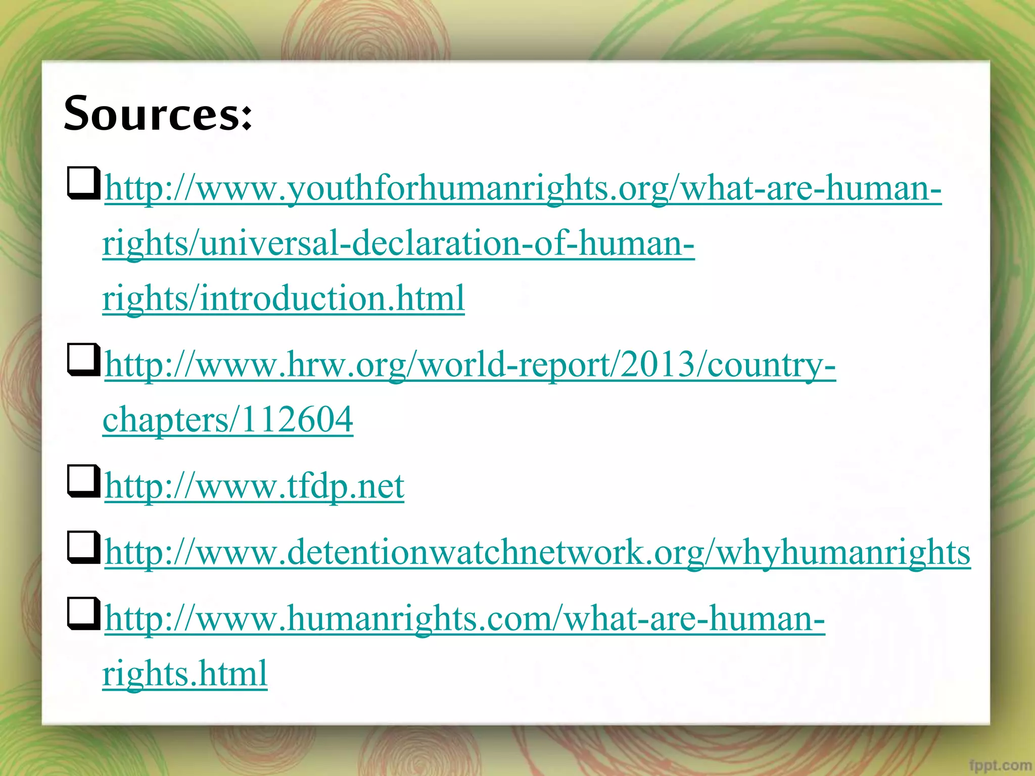 Human rights (Universal Declaration of Human Rights) | PPTX